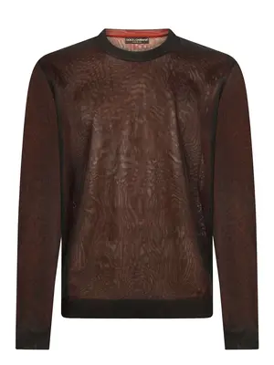 Dolce & Gabbana Two-tone Fine-knit Jumper - Black