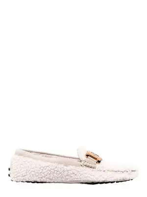 TOD'S Gommino Shearling Loafers - White