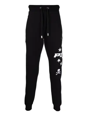 Philipp Plein Logo Drawstring Track Pants - Black