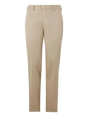 Loro Piana Slim-fit Tapered Stretch-cotton Twill Trousers - Neutrals