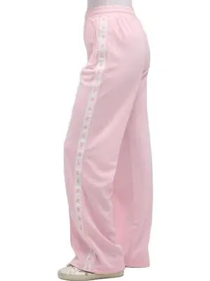 GOLDEN GOOSE Star Collection Wide-leg Track Pants - Rose Shadowhite