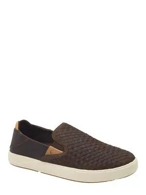 Olukai Lae'ahi Lauhala Woven Leather Slip-on - Dark Java/dark Java