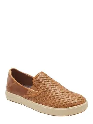 Olukai Lae'ahi Lauhala Woven Leather Slip-on - Fox/fox