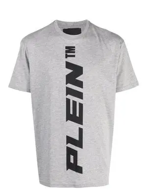 Philipp Plein Vertical Logo Print T-shirt - Grey
