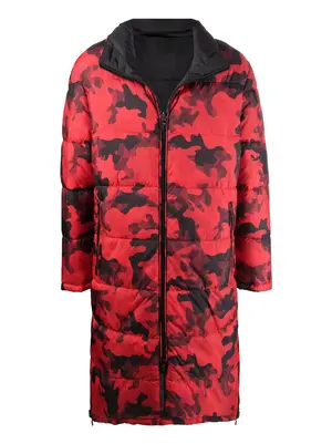 Michael Kors Camouflage-print Reversible Coat - Red