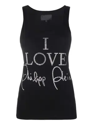 Philipp Plein Crystal-embellished Tank Top - Black