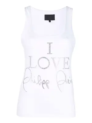 Philipp Plein Crystal-embellished Tank Top - White