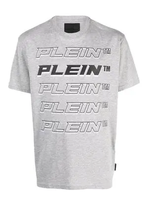 Philipp Plein Plein Repeat Logo T-shirt - Grey