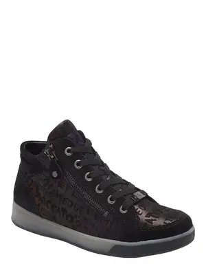 ARA Ara Rei High Top Sneaker Black Velour / Vulcan