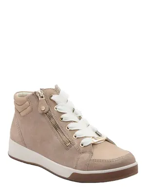 ARA Ara Rei High Top Sneaker Sand Suede/glitter