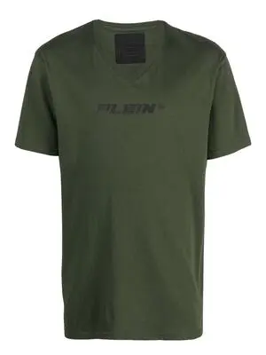Philipp Plein V-neck Logo Print T-shirt - Green