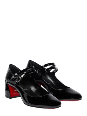 CHRISTIAN LOUBOUTIN Miss Jane 55 Patent Leather Pumps - Black