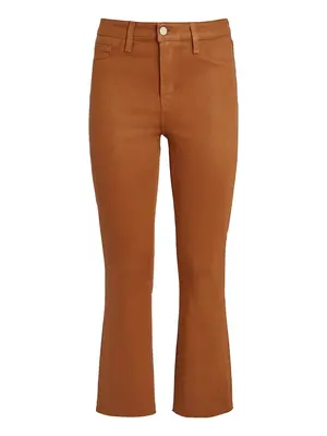 L'Agence Kendra Cropped Flare Jeans Brown