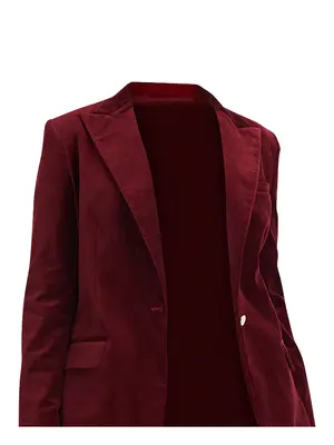 Ralph Lauren Stretch Velvet Notched Lapel Blazer Deep Rhodonite