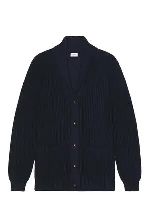 GHIAIA Ghiaia Cashmere Marinaio Shawl Collar Cardigan Navy