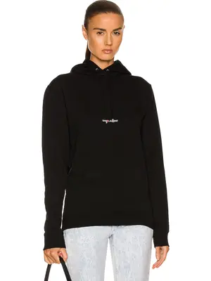 Saint Laurent Logo Sweatshirt - Noir & Blanc