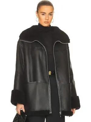 TOTEME Signature Shearling Jacket - Black