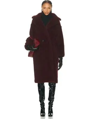Max Mara Tedgirl Faux Fur Coat - Cherry