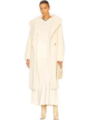 Max Mara Tedgirl Faux Fur Coat - White