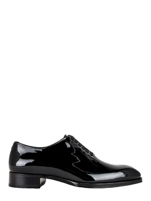 TOM FORD Elkan Patent Lace Up - Black