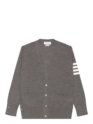 Thom Browne Sustainable Merino Classic Cardigan Sweater Medium Grey