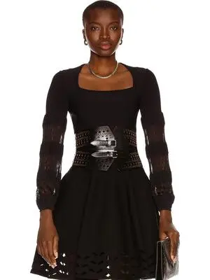 ALAÏA ALAÏA Square Neck Fitted Bodysuit