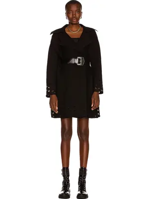 Alaïa Relaxed Tailored Coat - Noir