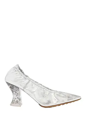 Bottega Veneta Almond Pumps - Silver
