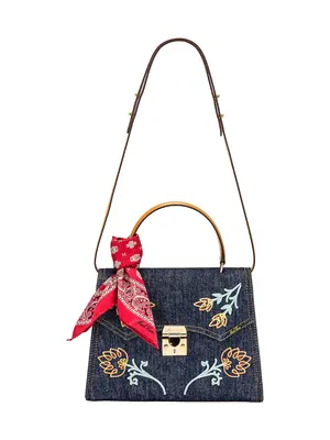 MARK CROSS Lady Madeline Bag - Indigo & Luggage