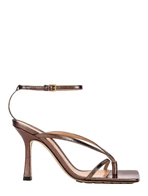 Bottega Veneta Stretch Metallic Leather Sandals - Fondant