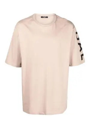 Balmain Logo-print Sleeve T-shirt - Neutrals