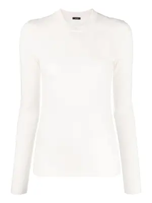JOSEPH Round-neck Knitted Top - Neutrals