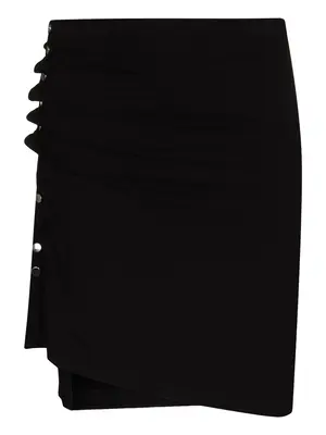 Rabanne Ruched Detail Mini Skirt - Black