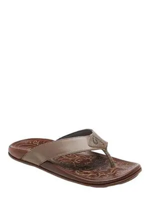 Olukai OluKai Mekila Flip Flop Charcoal/toffee