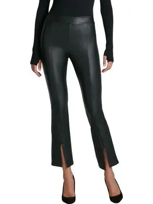 Commando Faux Leather Split Front Pants - Black