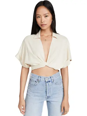 JBQ JBQ Chiara Wrap Top Vanilla
