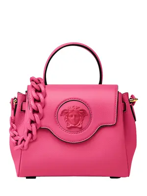 Versace Versace La Medusa Small Leather Top-Handle Bag Fuchsia