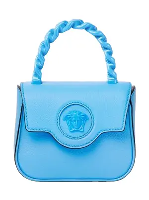 Versace Versace La Medusa Embellished Satin Mini Bag Dv Blue