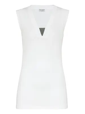 Brunello Cucinelli Brunello Cucinelli V-Neck Tank Top White