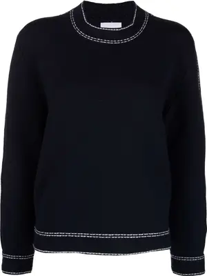 BARRIE Contrasting-stitch Jumper - Blue