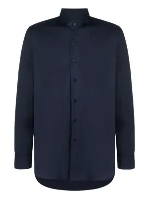 XACUS Curved-hem Buttoned-up Shirt - Blue