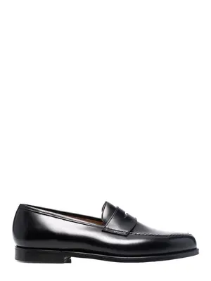 Crockett & Jones Almond-toe Leather Loafers - Black