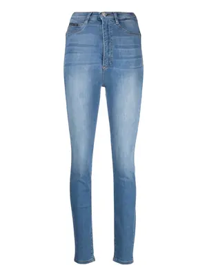 Philipp Plein Super High-waist Skinny Jeans - Blue
