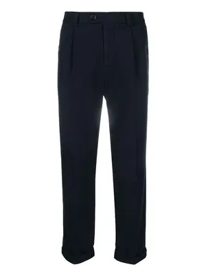 Brunello Cucinelli Straight-leg Cotton Trousers - Blue