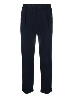 Brunello Cucinelli Straight-leg Cotton Trousers - Blue