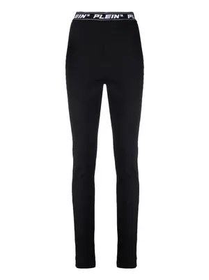 Philipp Plein Logo-waistband Leggings - Black
