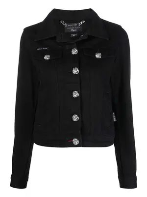 Philipp Plein Logo-plaque Denim Jacket - Black