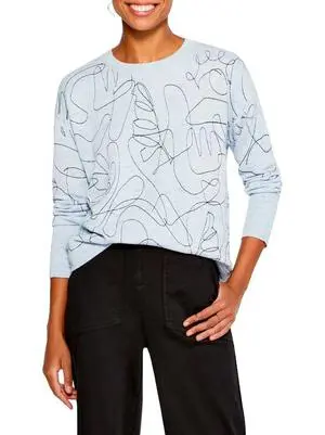 NIC+ZOE Swirling Stitches Sweater - Blue Multi