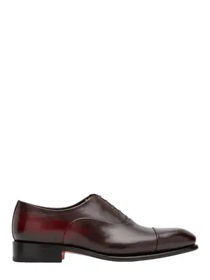 Santoni Isaac Cap-Toe Leather Oxford Shoes Red