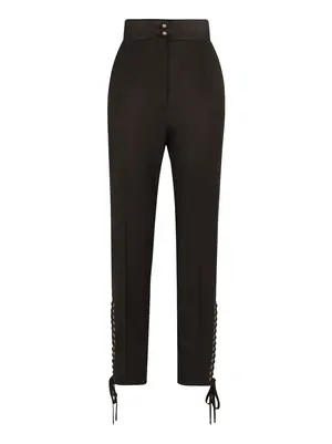 Dolce & Gabbana Lace-up Twill Trousers - Black